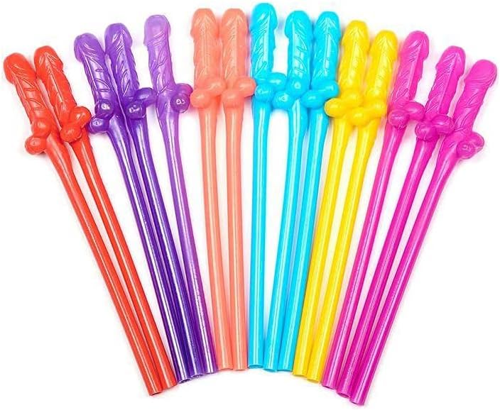10PC Hen Party Willy Multicolour Straws Classy Team Bride to Be Drink ...