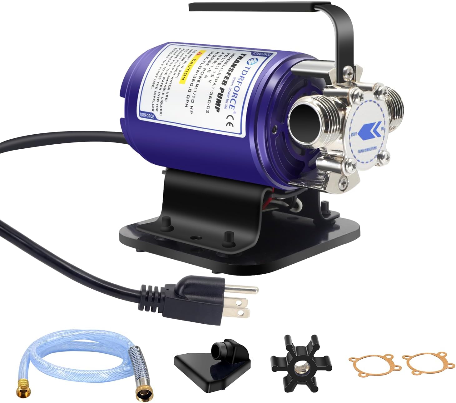 TDRFORCE 110V 1/10HP Water Diesel Transfer Electric Utility Pump ...