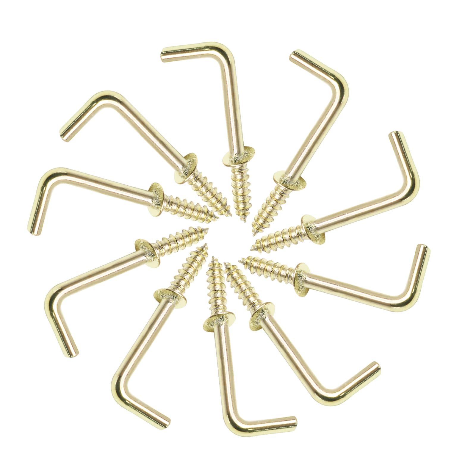 Amazon.com: Biaungdo 100 Pack 3/4" L Hooks, Gold Screw in Hooks Small L ...