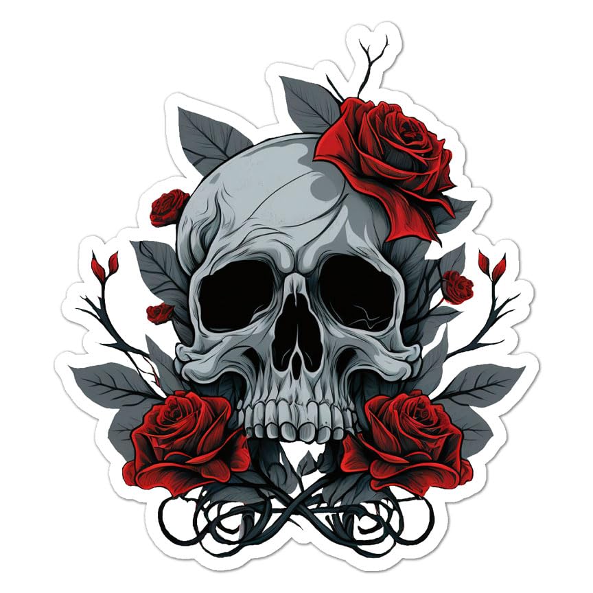 Amazon.com - Skull Rose Thorns Vinyl Decal Sticker- 6.5