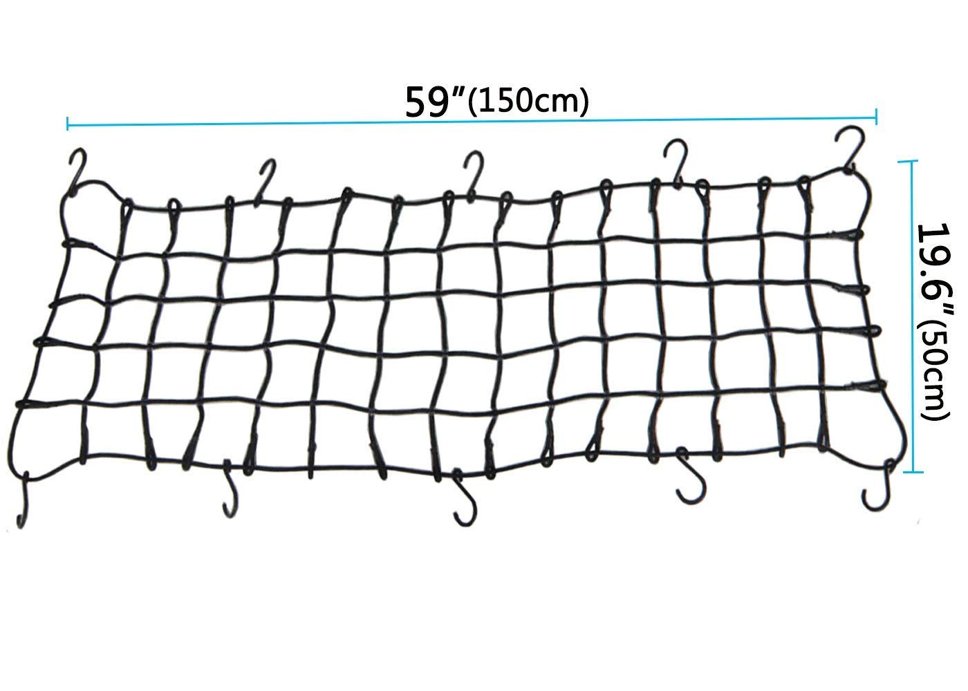 19.6" x 59" Bungee Cargo Net - Stretches to 35" x 78" Cargo Nets with ...