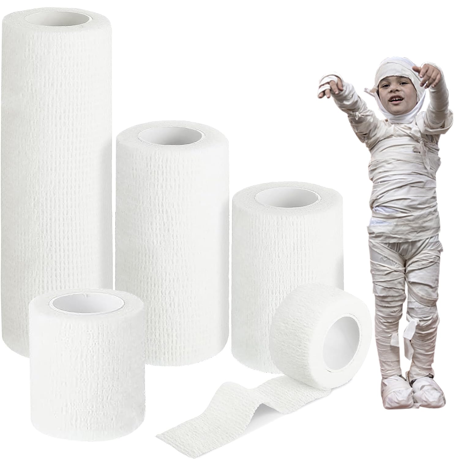 Amazon.com: 10 Rolls Halloween Mummy Bandage Wrap, 50 Yards Self ...