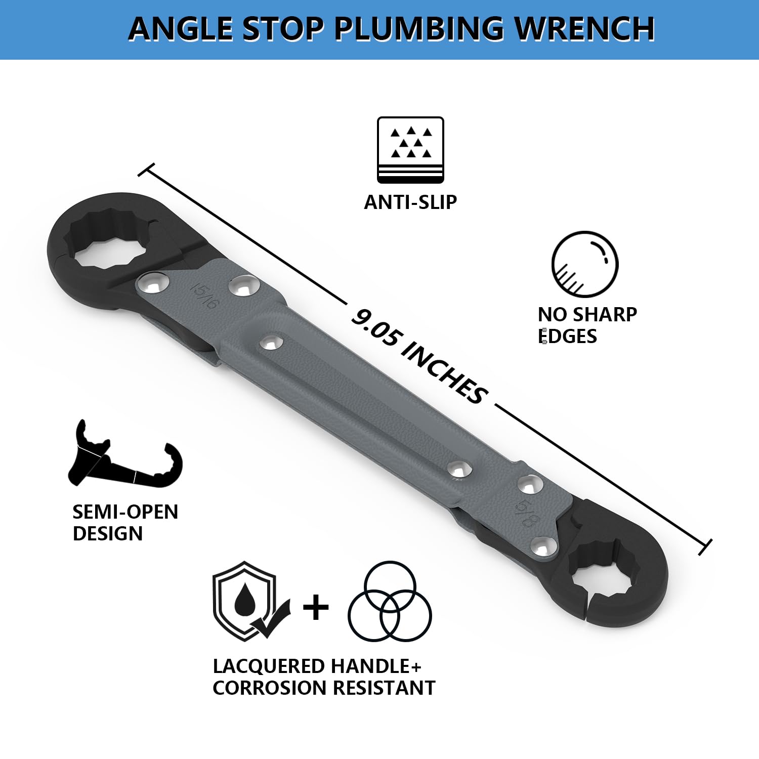 Snapklik.com : Holdly Plumbing Tools Angle Stop Wrench,Professional ...