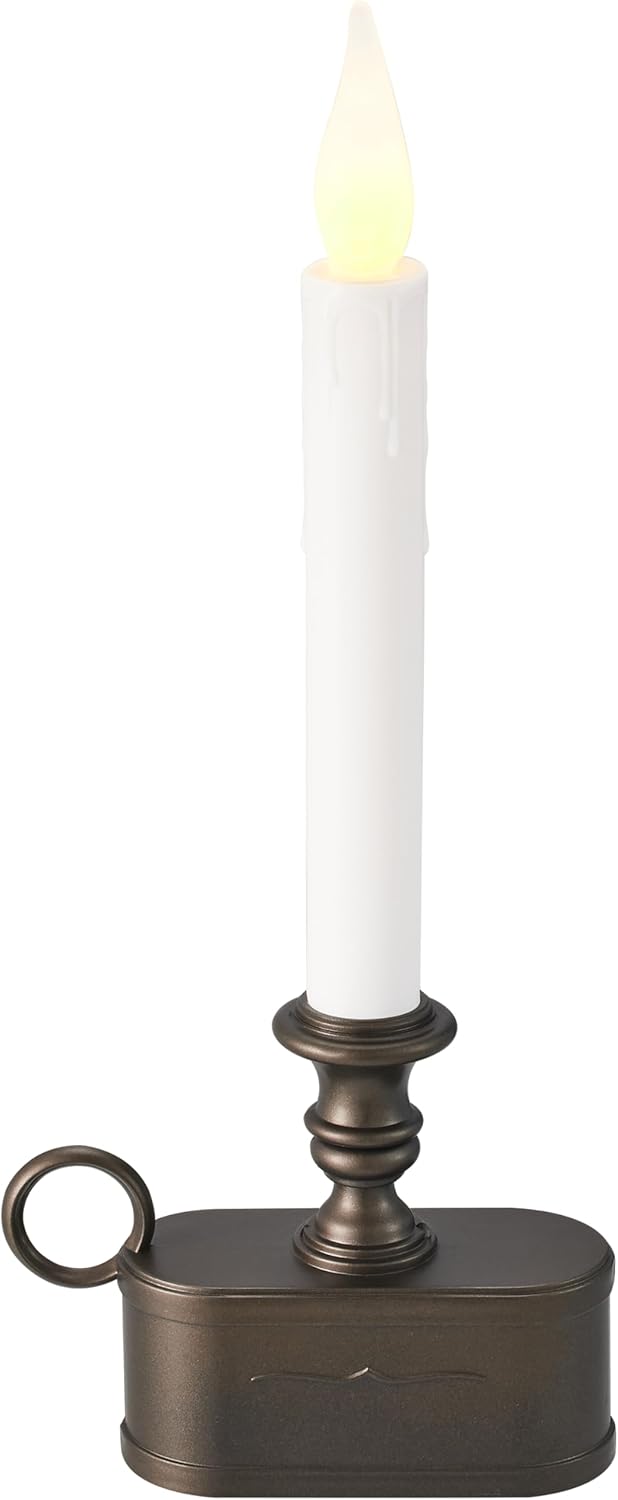 Amazon.com: Battery Operated Candle 1 Tier LED Window Candelabra 10.5 ...