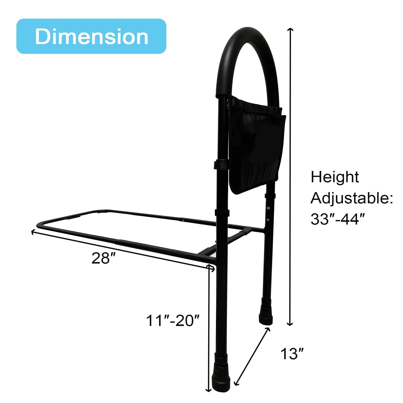 UNLICON Medical Bed Assist Rail with Adjustable Heights,Bed Assist Bar ...