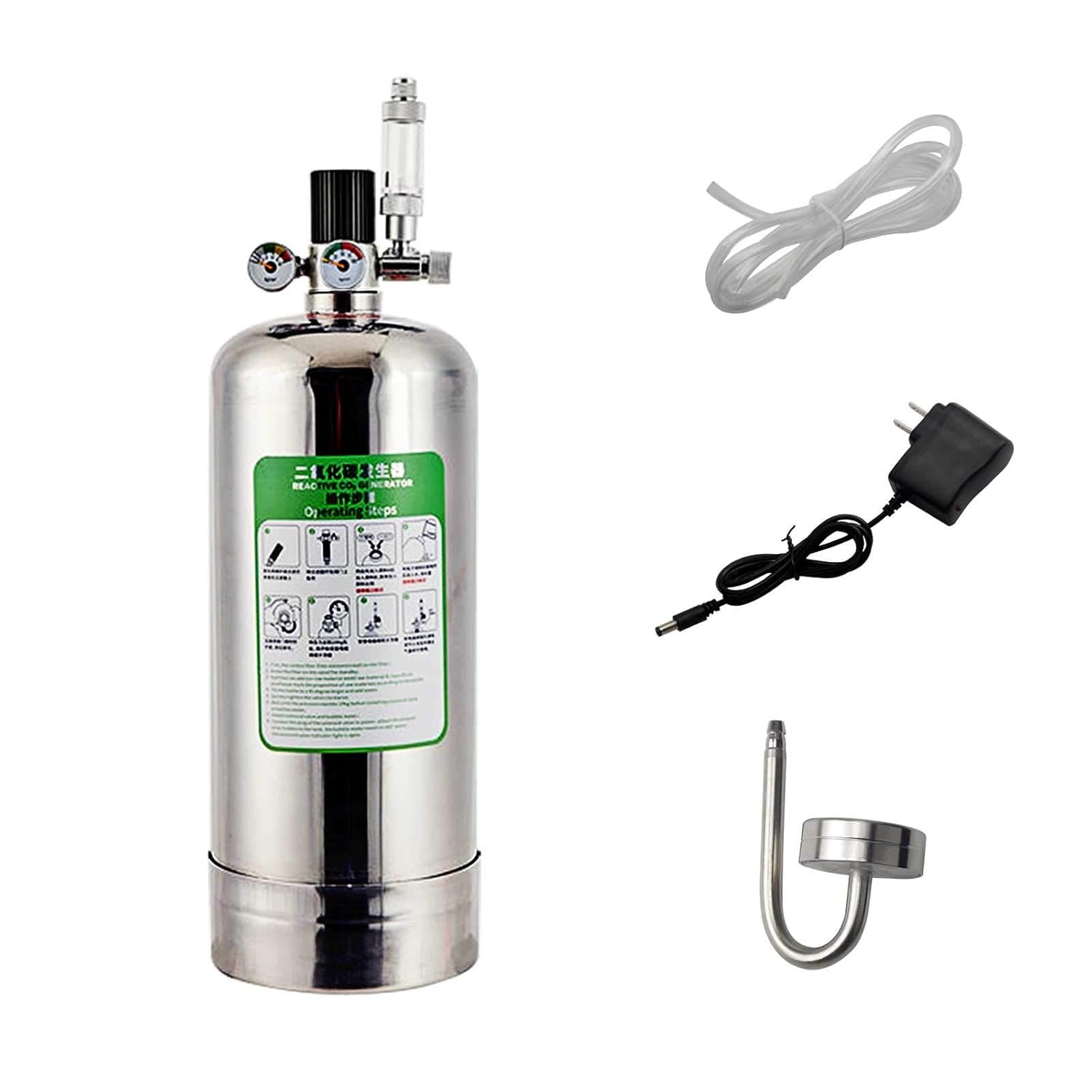 ZRDR CO2 Generator System Carbon Dioxide 4L with Dual Gauge Display Pressure Gauge Automatic ...