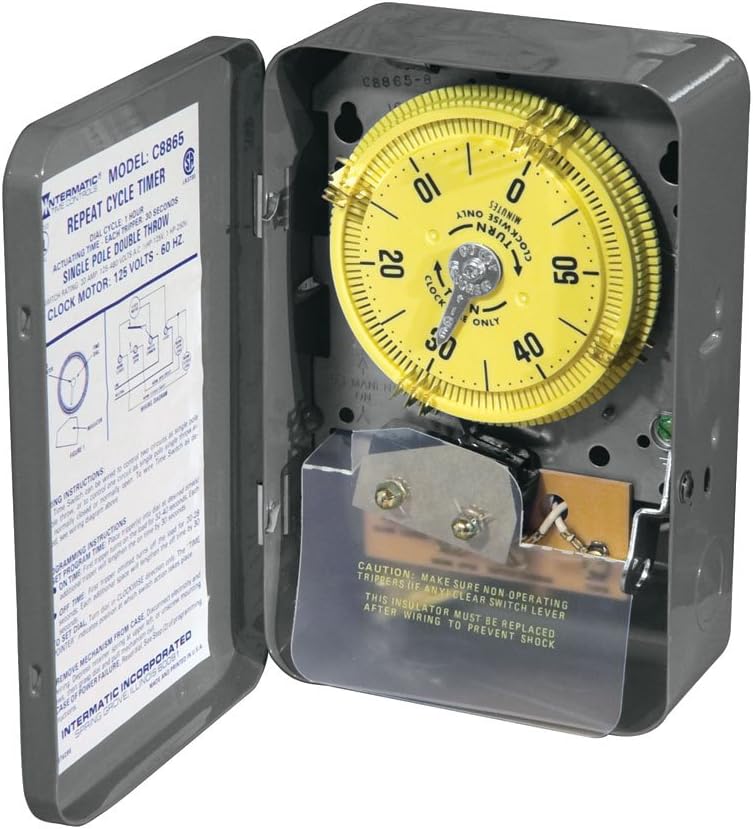 Intermatic C8865 SPDT 1-Hour Repeat Cycle Switch, 20-Amps, Color ...