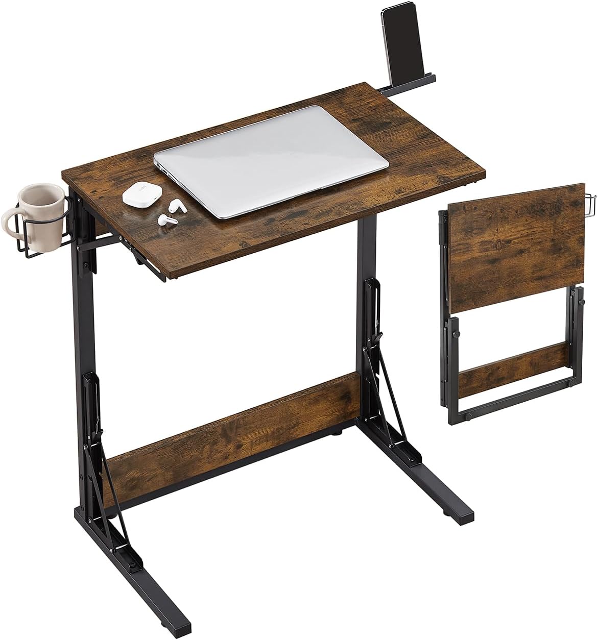 Amazon.com: Tatub 24" Upgraded Folding TV Tray Table, Foldable C Shaped ...