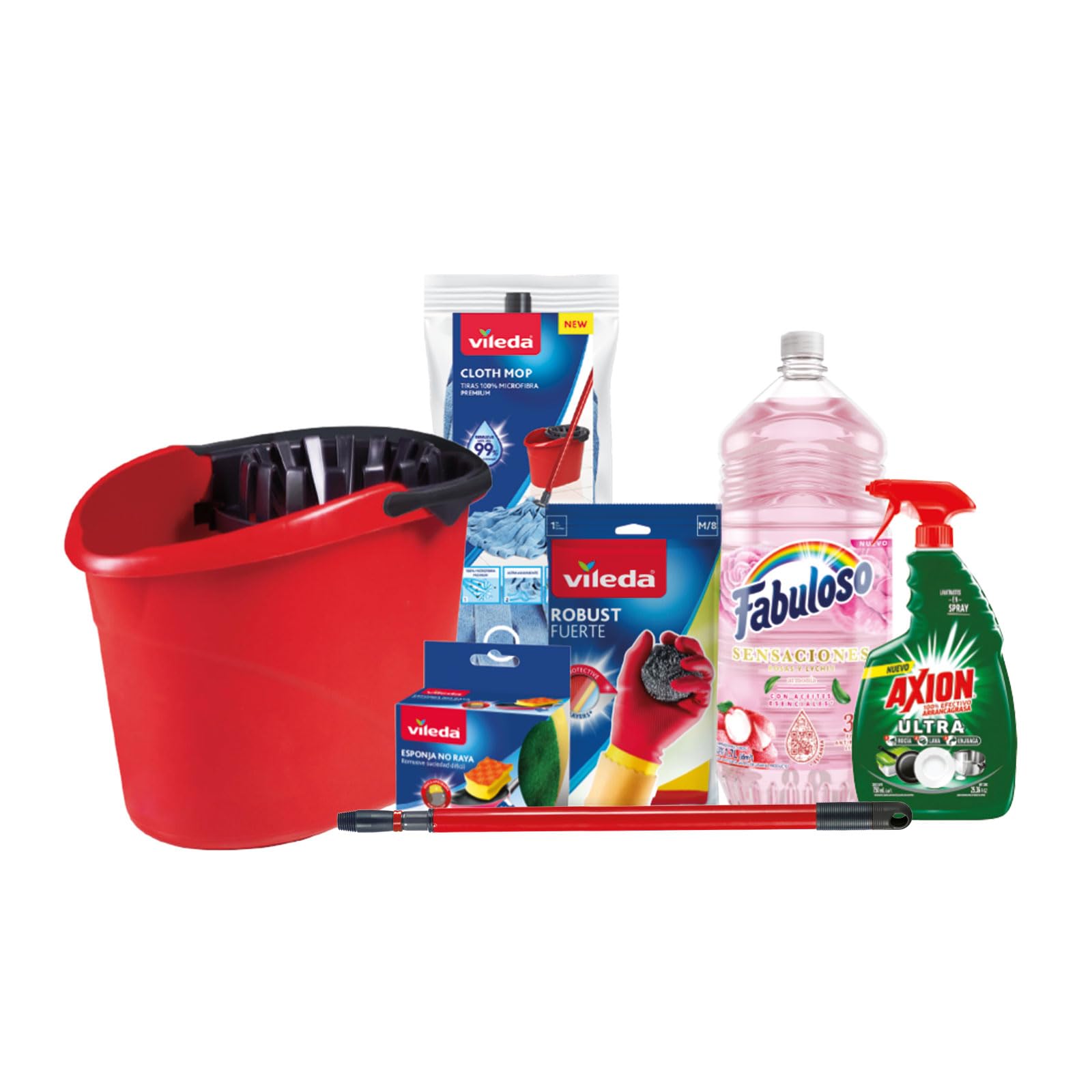 Vileda Combo Plus - Trapeador Cloth Mop con Mango Telescópico, Cubeta ...