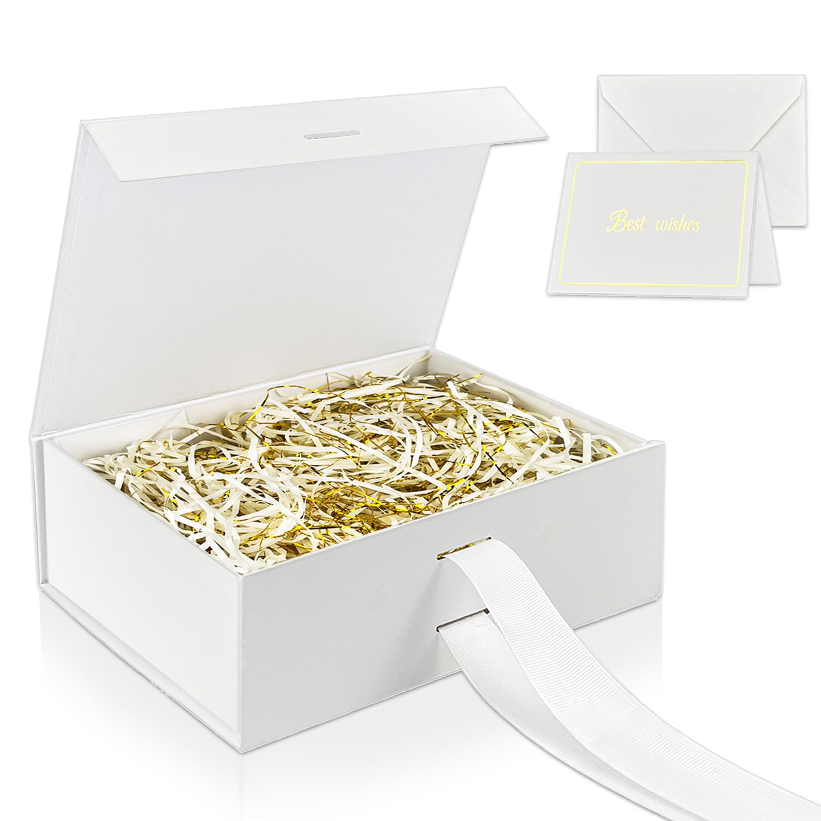 White Gift Box with Lid for Presents, 23 * 17 * 7cm Luxury Magnetic ...
