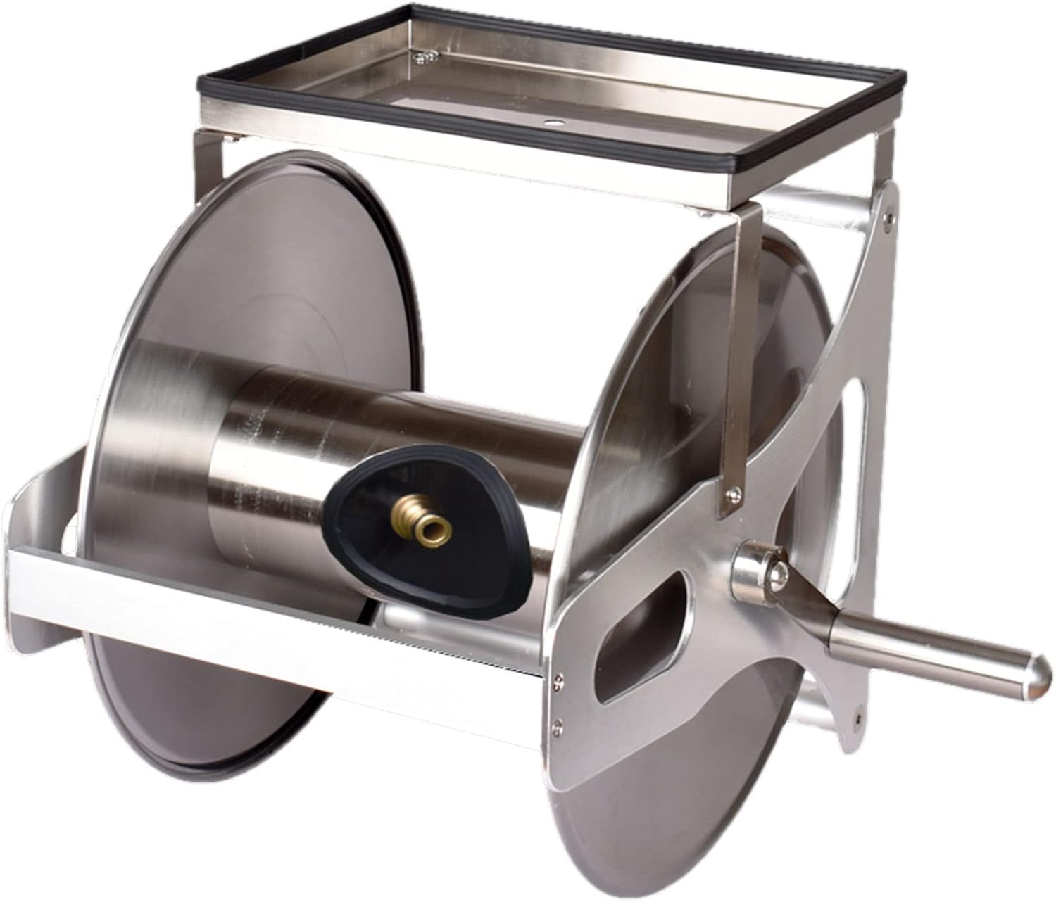 Stainless Steel Garden Hose Holder and Reel - Wall Mounted/Portable ...