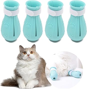 Amazon.com : 4Pcs Cat Boots for Cats Only Paw Covers Protectors Claws ...