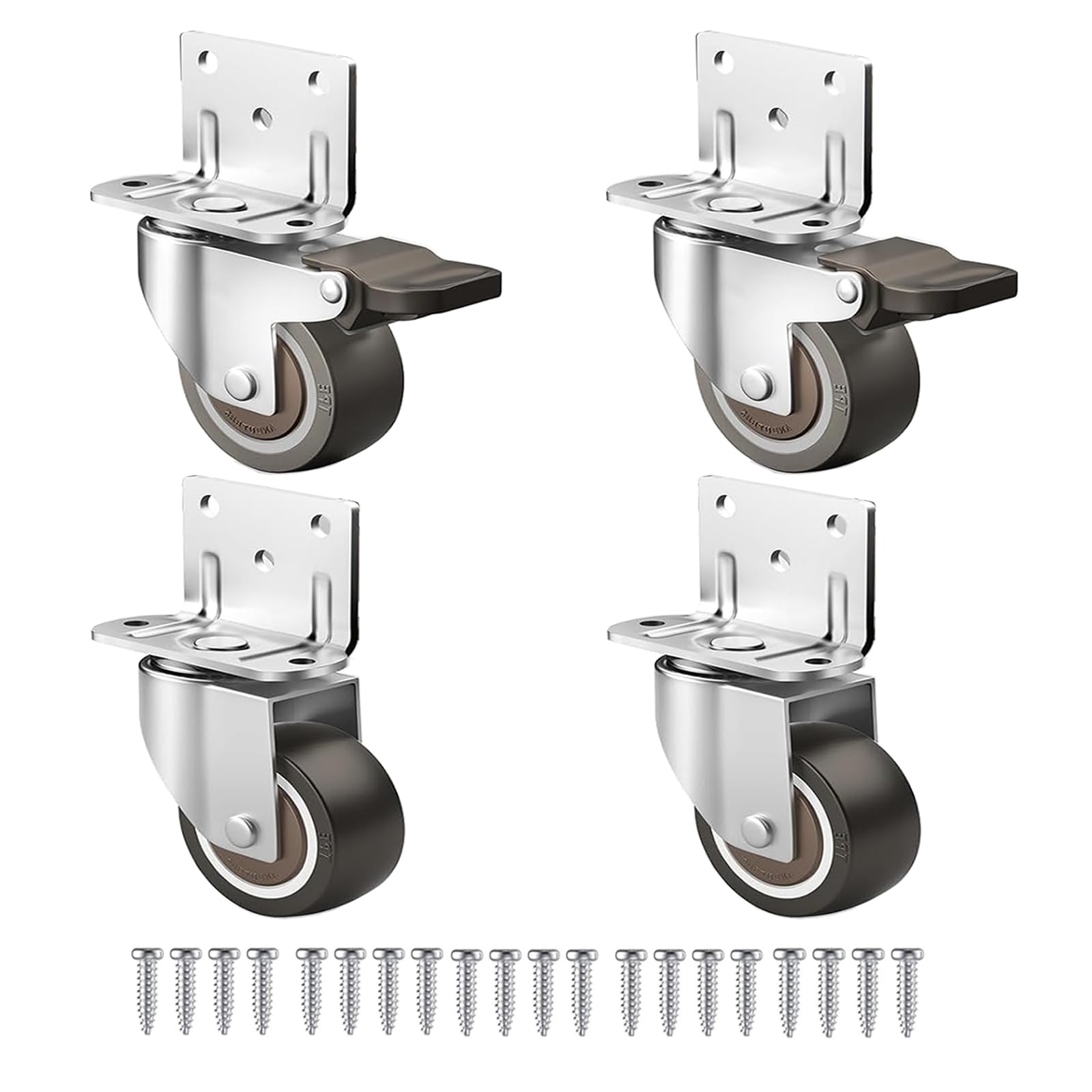 Snapklik.com : WANLIAN 1 Inch L-Shaped Plate Caster Wheels, Heavy Duty ...