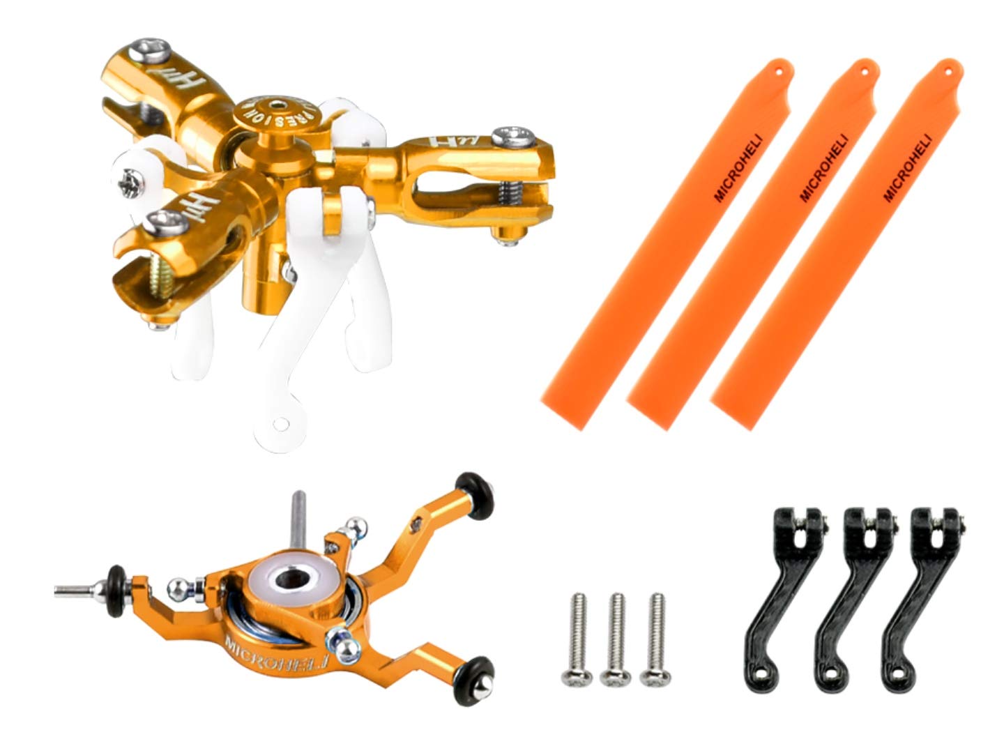 Microheli CNC Triple Orange Blades Conversion Set (Gold) - Blade Nano ...