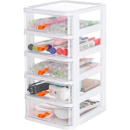 Amazon.com: Gagee 5 Drawer Mini Stackable Storage Drawers,Plastic ...