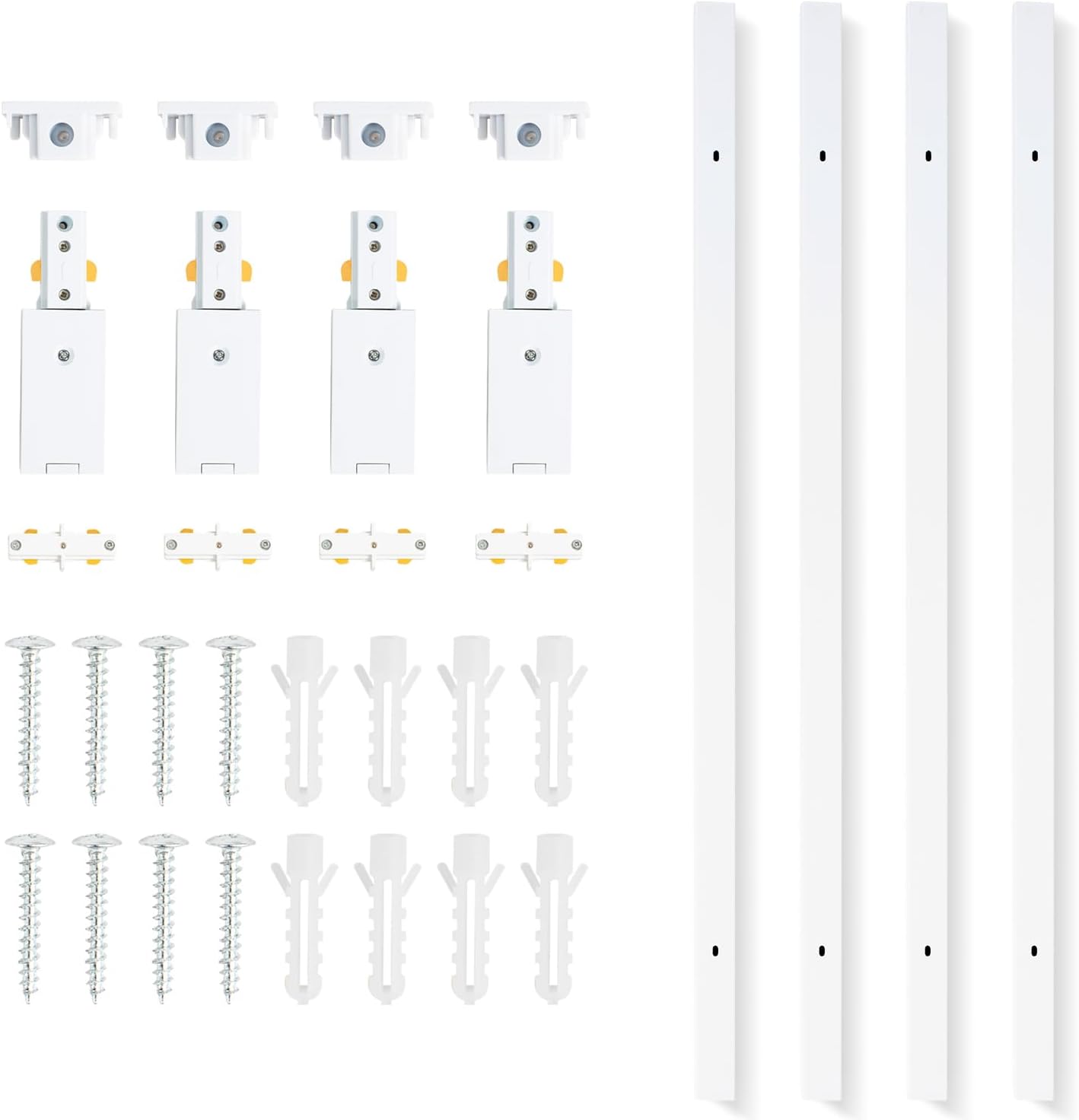 VANoopee H Track Lighting Rails Kit, 13FT H Type Track Rails White with ...