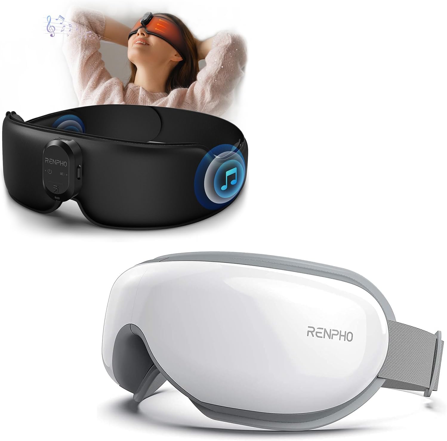 Amazon.com: RENPHO Heated Sleep Mask& Eyeris 1, Eye Massager with Heat ...
