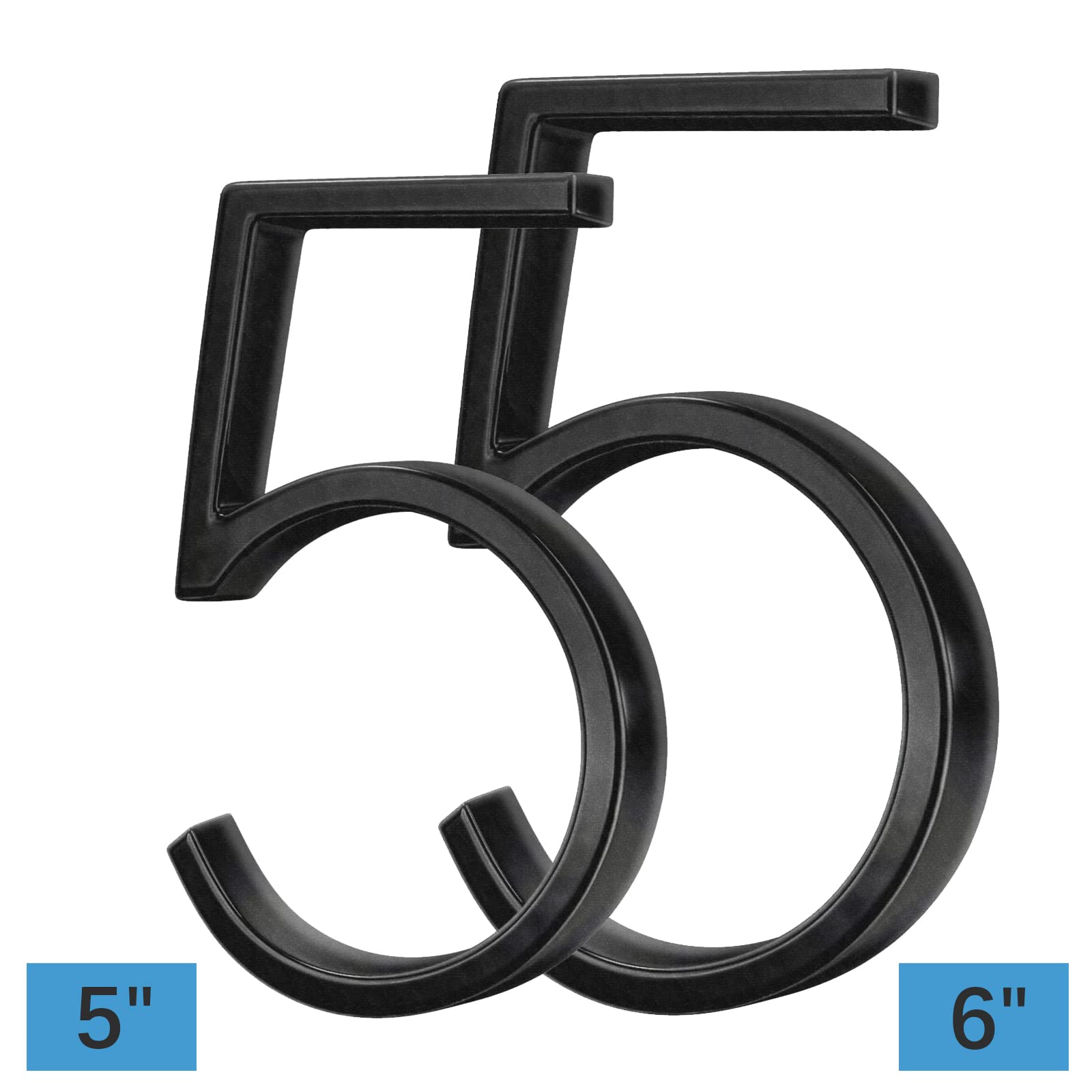 Snapklik.com : 6" Stainless Steel Floating House Number 5, Metal Modern ...