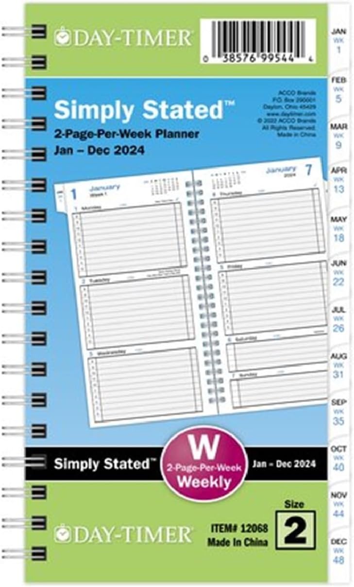 Amazon.com : Day-Timer Simply Stated January 2025 – December 2025 Two ...