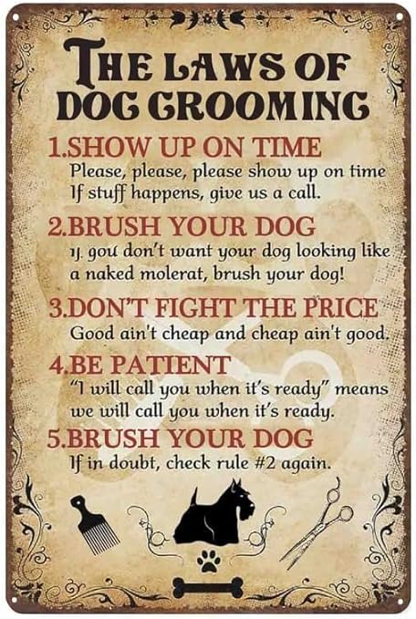 Amazon.com: Retro Metal Dog Groomer Tin Sign - Novelty Poster Iron ...