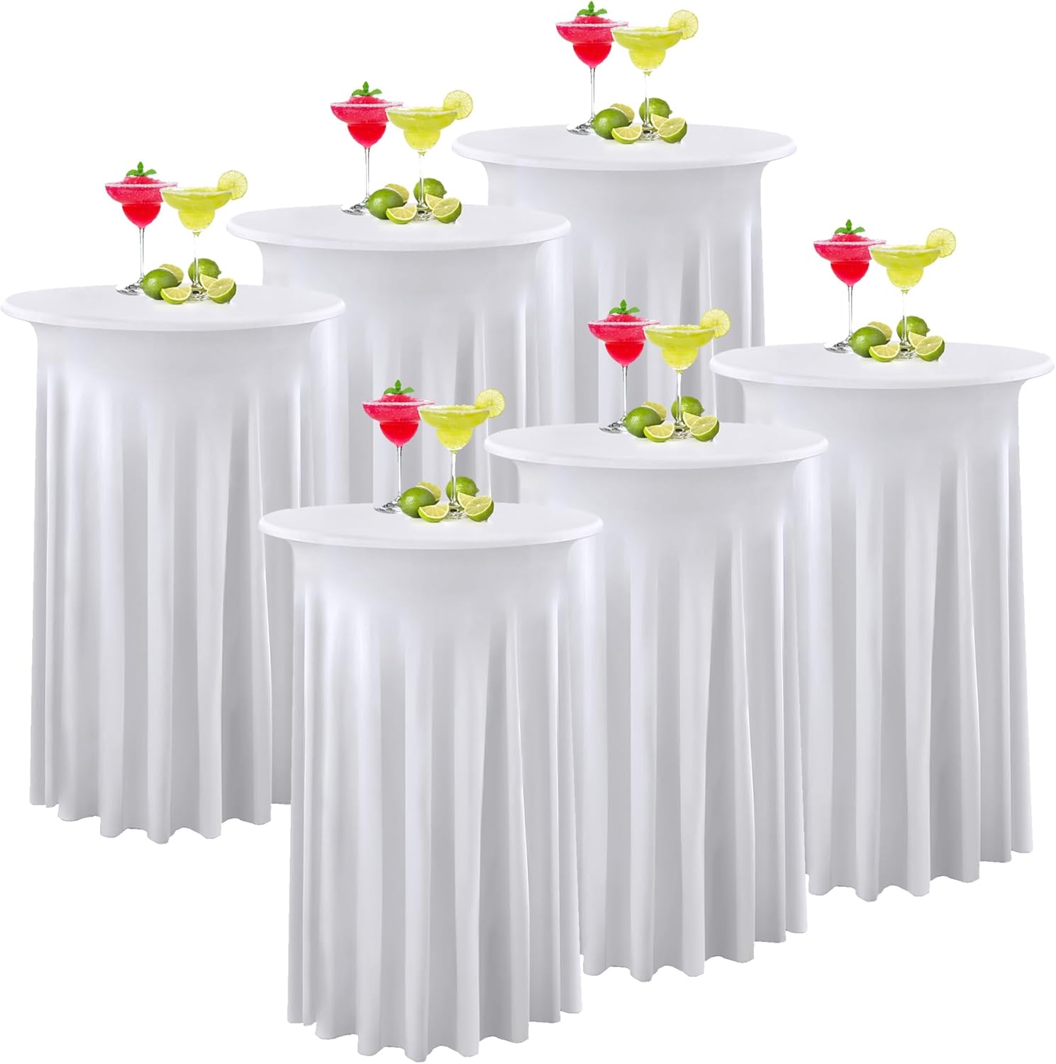 Amazon.com: 6 Pack White Round High Top Cocktail Tablecloth 36inch× ...