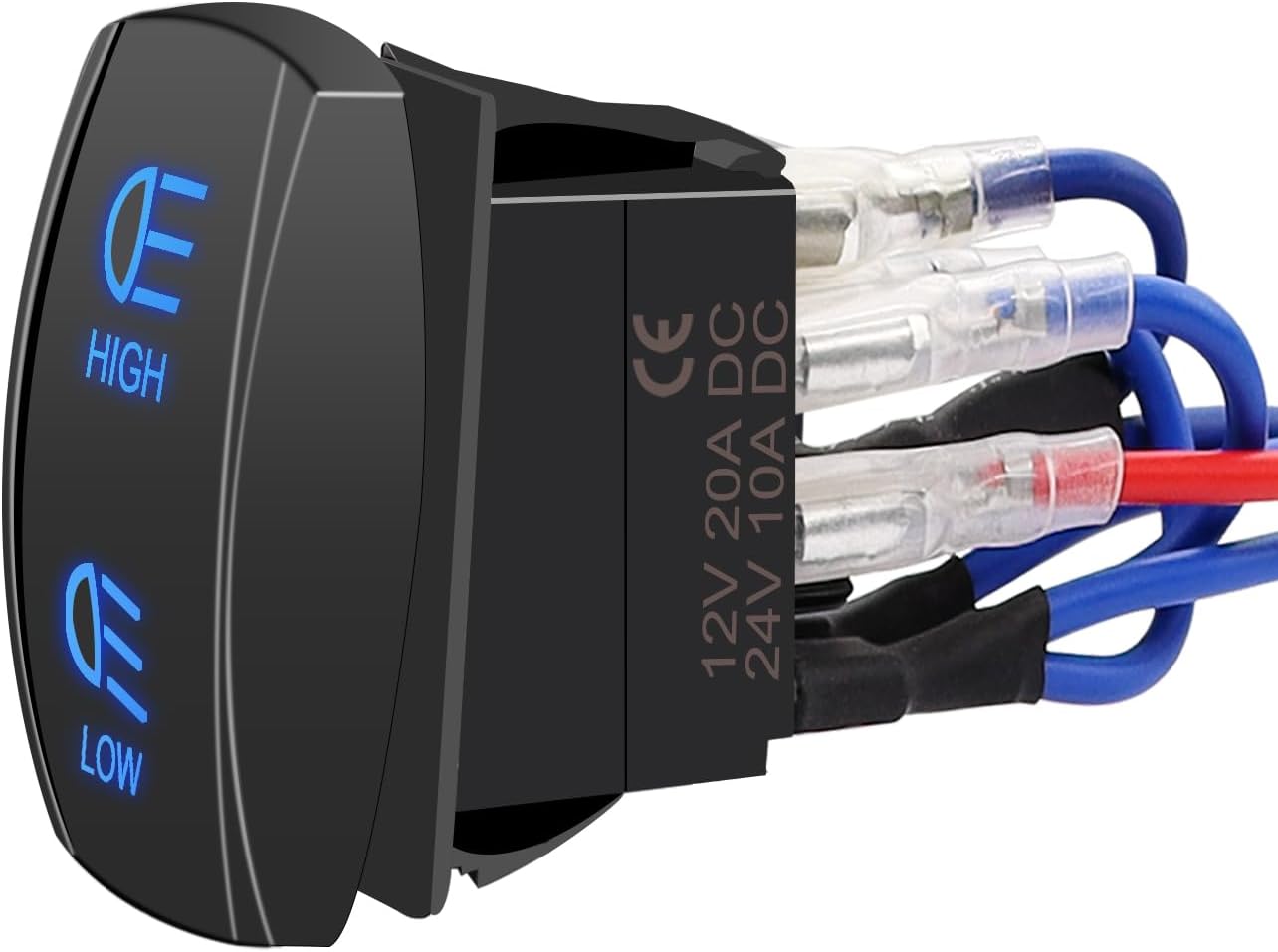 Amazon.com: Hmknana Latching Blue LED High Low Beam Headlight Rocker ...