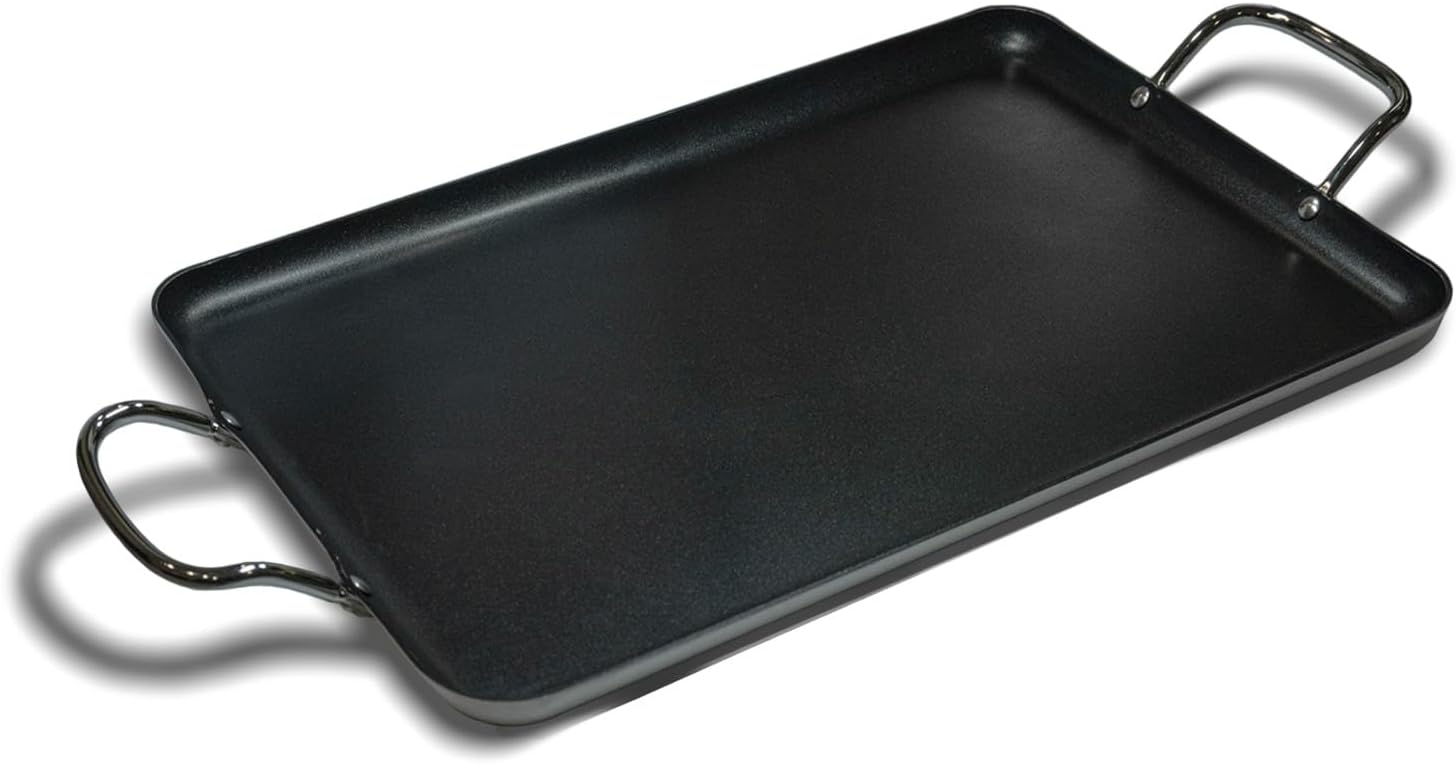 Amazon.com: Double Burner Griddle，19 x 11 ½ inch ，Aluminum with non ...