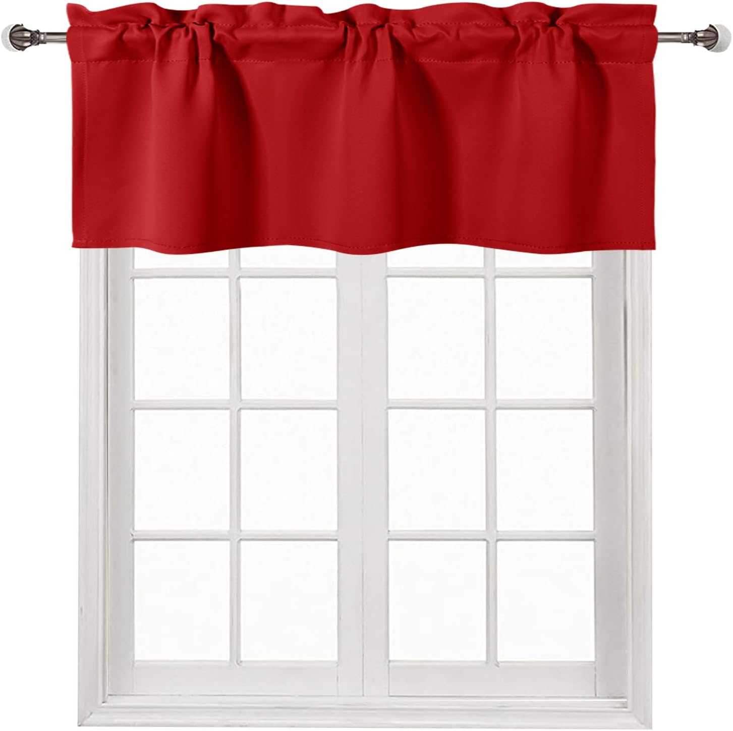 Amazon.com: DWCN Red Valance for Windows Rod Pocket Window Valance ...