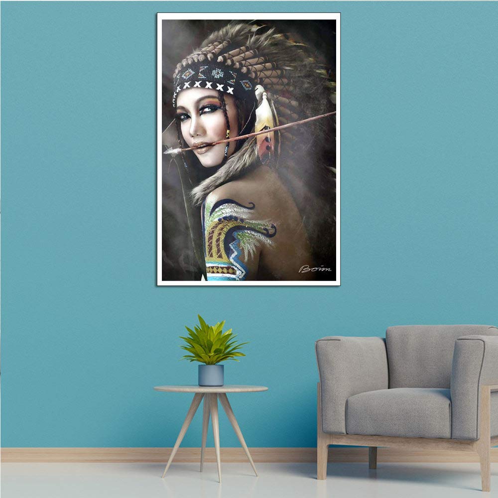 Indiaanse Vrouwelijke Krijger Kunst