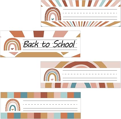 Amazon.com: 28pcs Boho Name Tags for Classroom Cubbies Groovy Desk Name ...