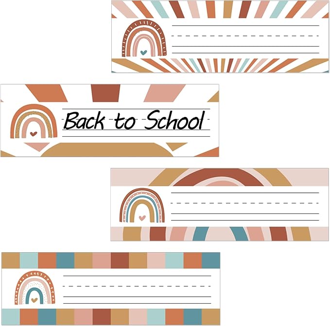 Amazon.com: 28pcs Boho Name Tags for Classroom Cubbies Groovy Desk Name ...