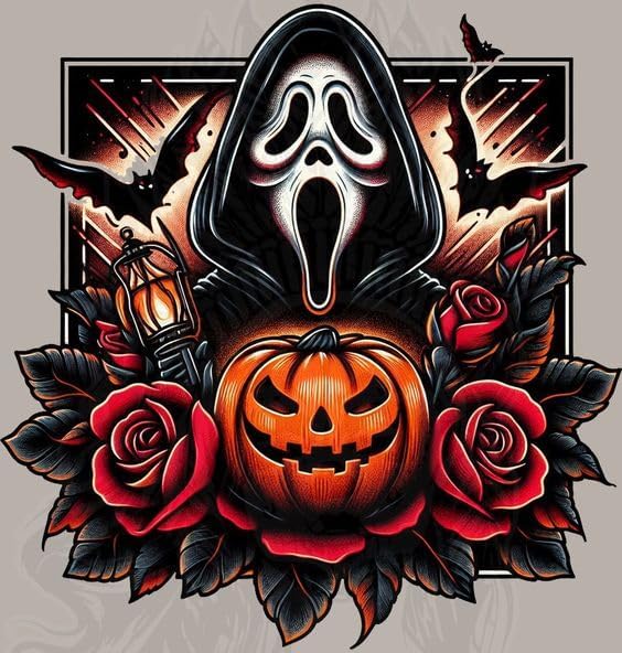 Amazon.com: 5D DIY Diamond Art Painting Halloween Ghostface 16x16 ...