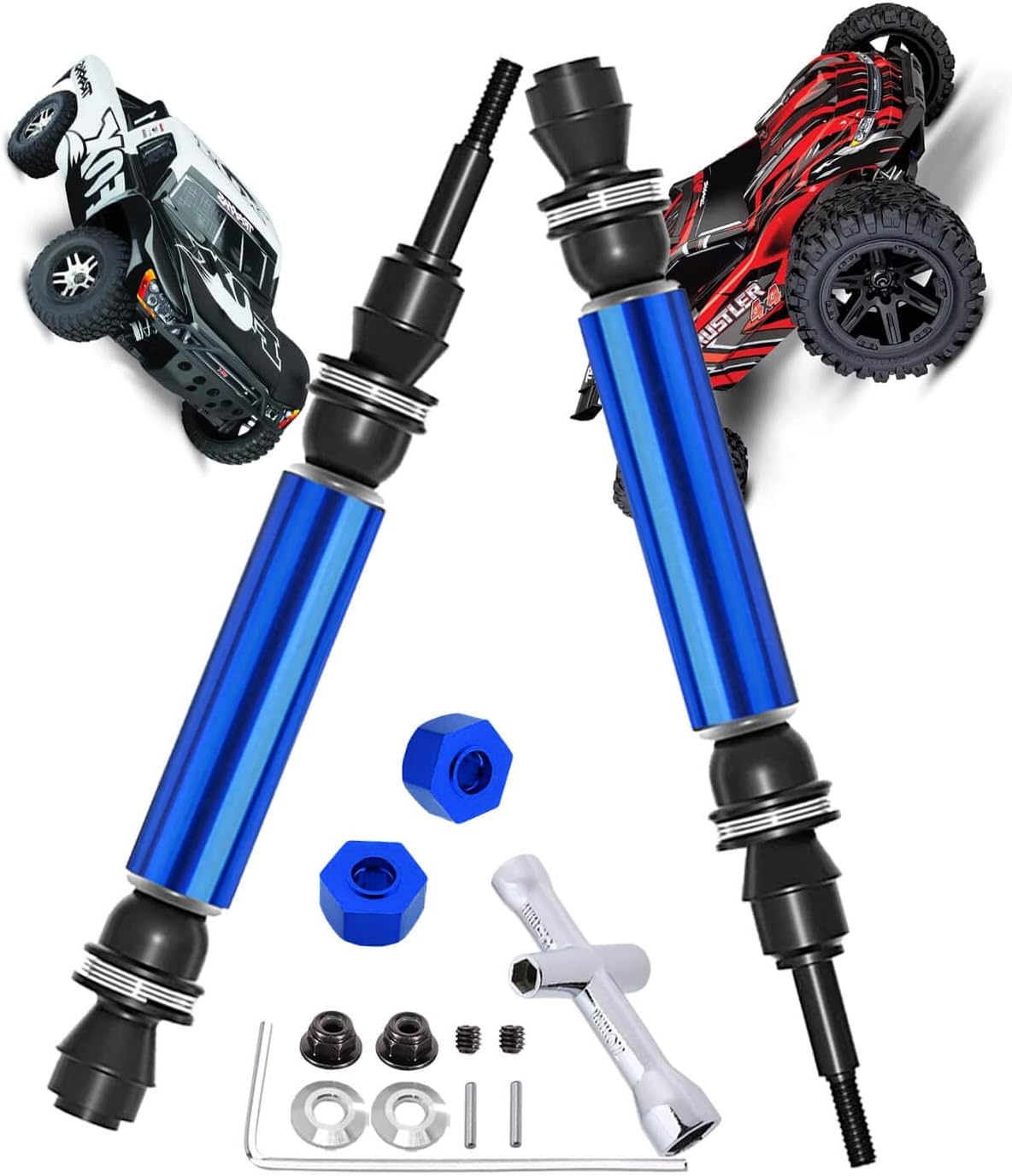 Amazon.com: 2pcs Upgrades Part Front Drive Shaft CVD for 1/10 Slash 4x4 ...