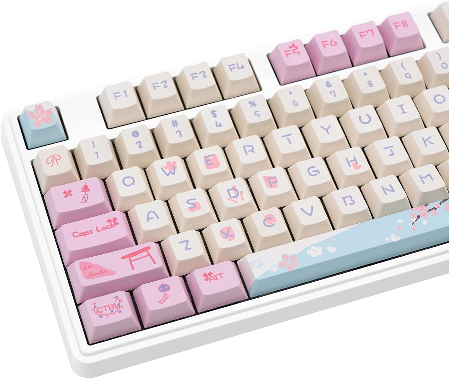 133 Keys Sakura Keycaps, Pink PBT Keycaps, Cherry Keycaps Dye-Sub ...