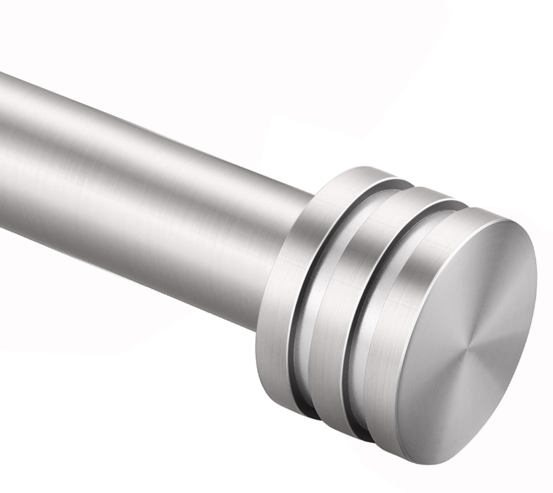 Nickel Brushed Single Curtain Rods for Windows 72-144 inch,1 inch Heavy ...