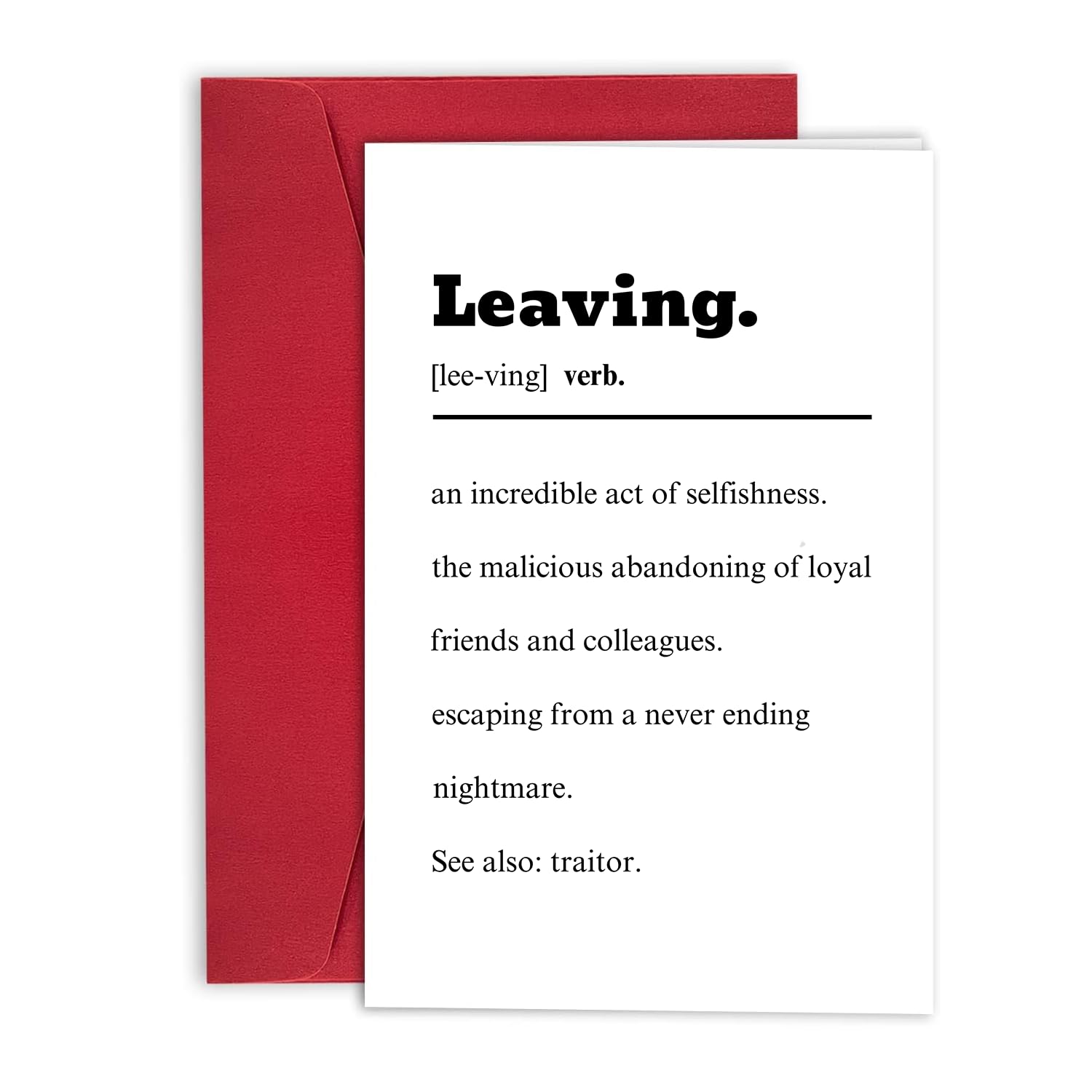 Amazon.com : TRAMIN Leaving Definition Card for Coworker Boss Leaving ...