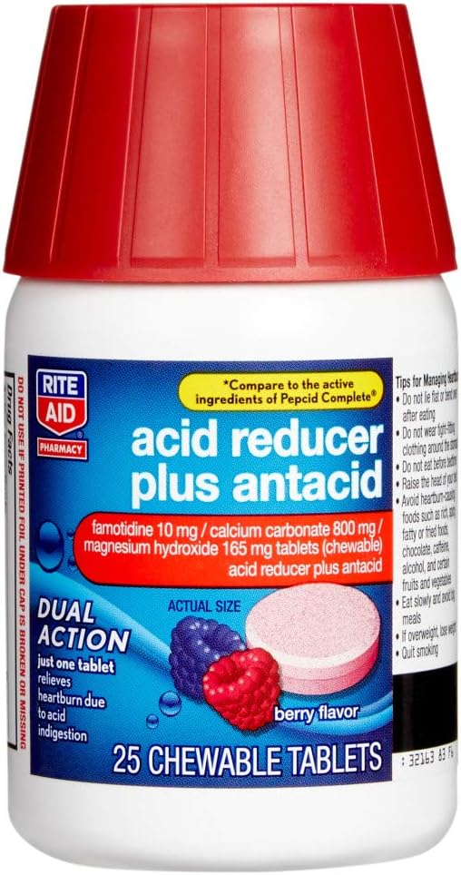 Amazon.com: Pepcid Complete Acid Reducer + Antacid Chewables, Tropical ...