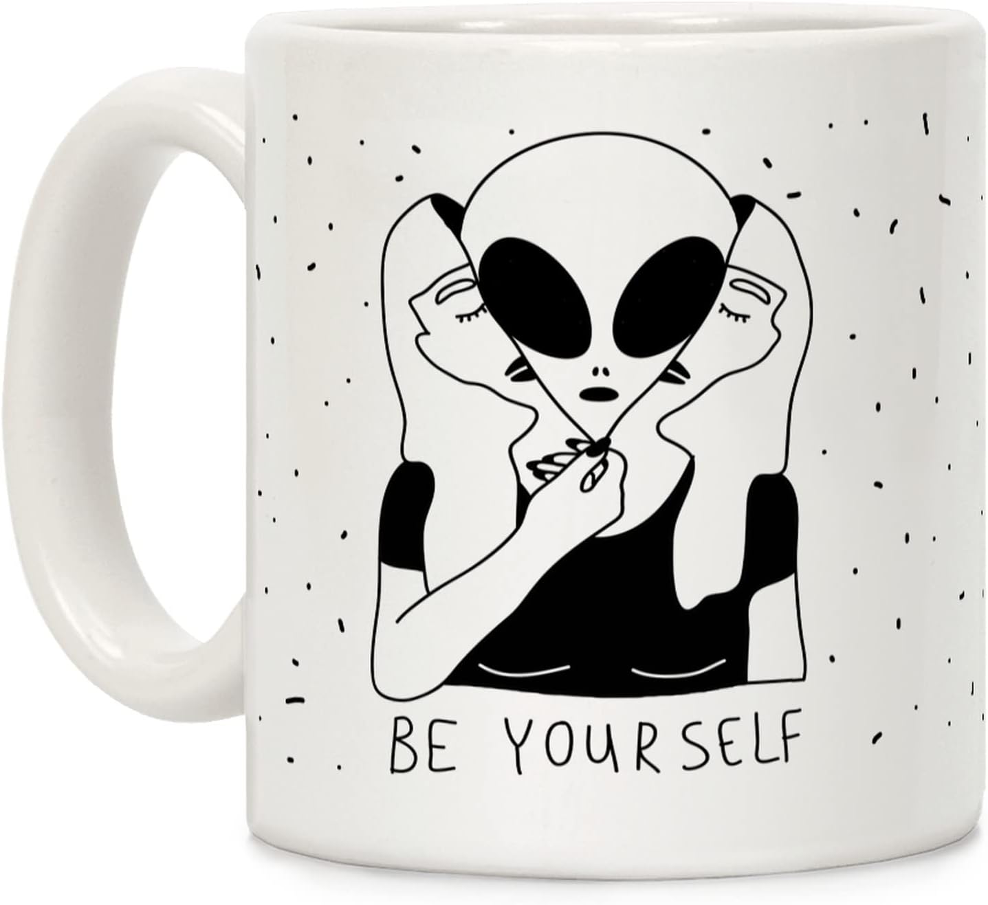 Amazon.com: Green Alien Cartoon Novelty Mug: Ceramic Cute Coffee Mugs ...
