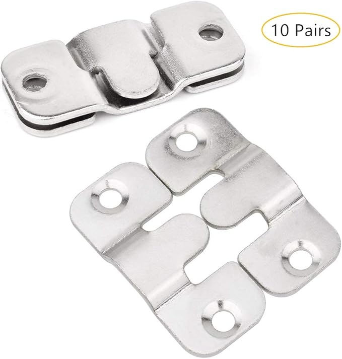 Flush Mount Bracket, Tiberham Interlocking Photo Frame Hook, Heavy Duty ...