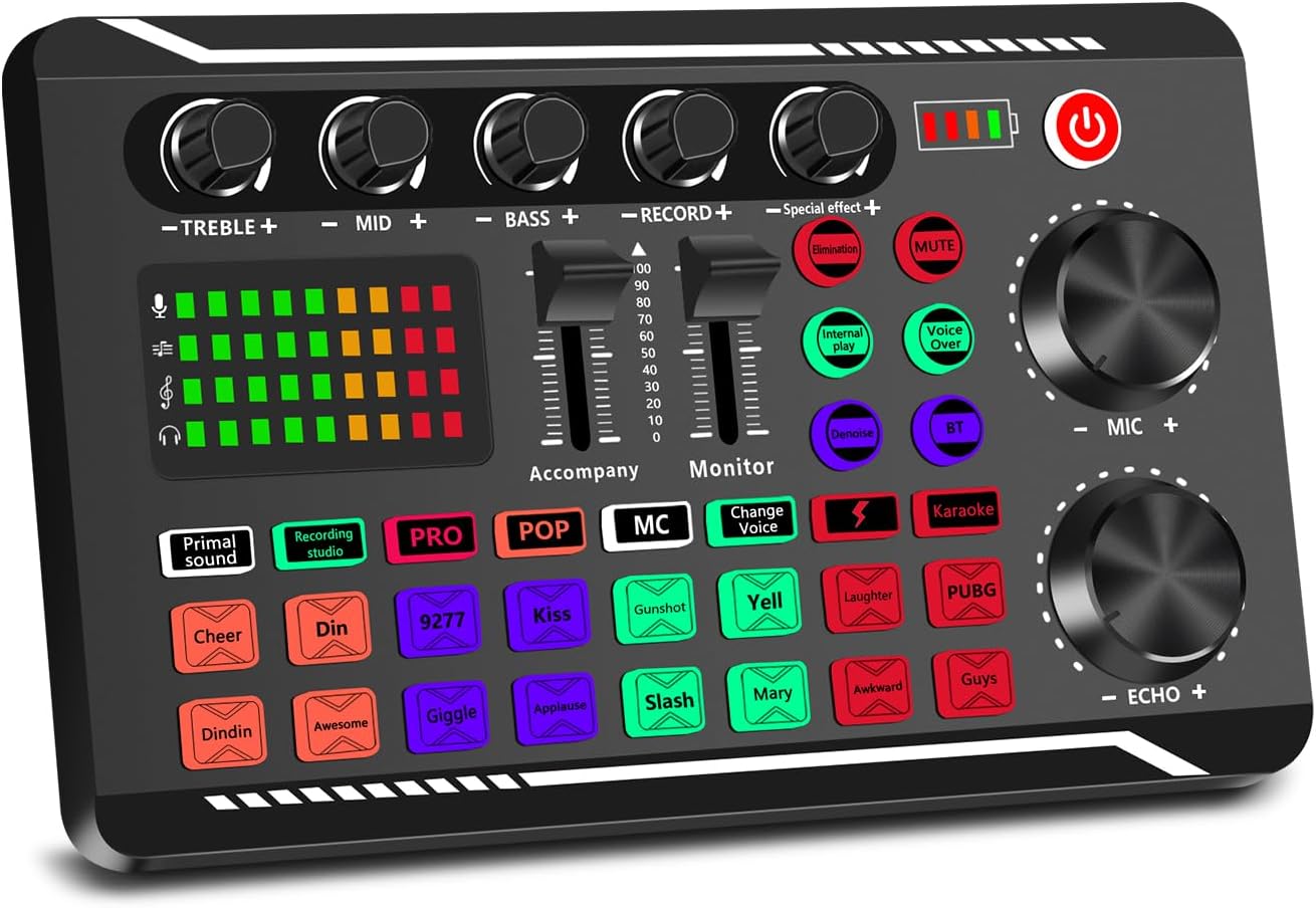 Amazon.com: Koitmy Audio Mixer Potable Dj Sound Board Plug Play Voice ...