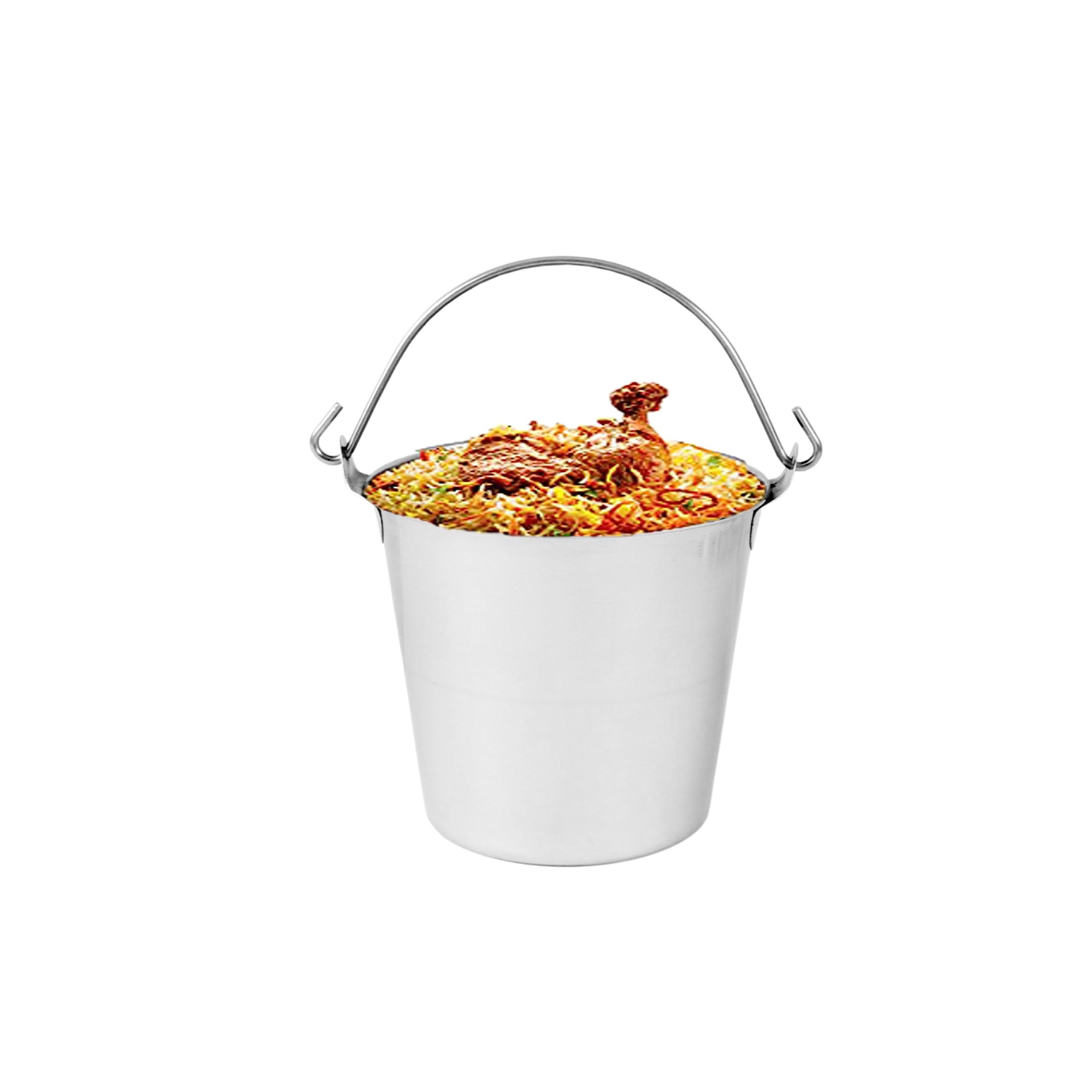 Snapklik.com : 2 Qt. Stainless Steel Pail Balti- Food Buffet Server For ...
