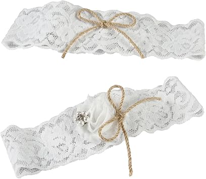 Amazon.com - Ivy Lane Design Garter Set, Large, Emma Lace, White