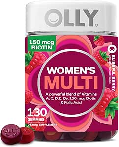 OLLY Women's Multivitamin Gummy, Vitamins A, D, C, E, Biotin, Folic ...