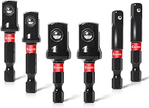ColumPRO 6PCS Stubby Impact Socket Adapter Set, Hex Shank Impact Driver ...