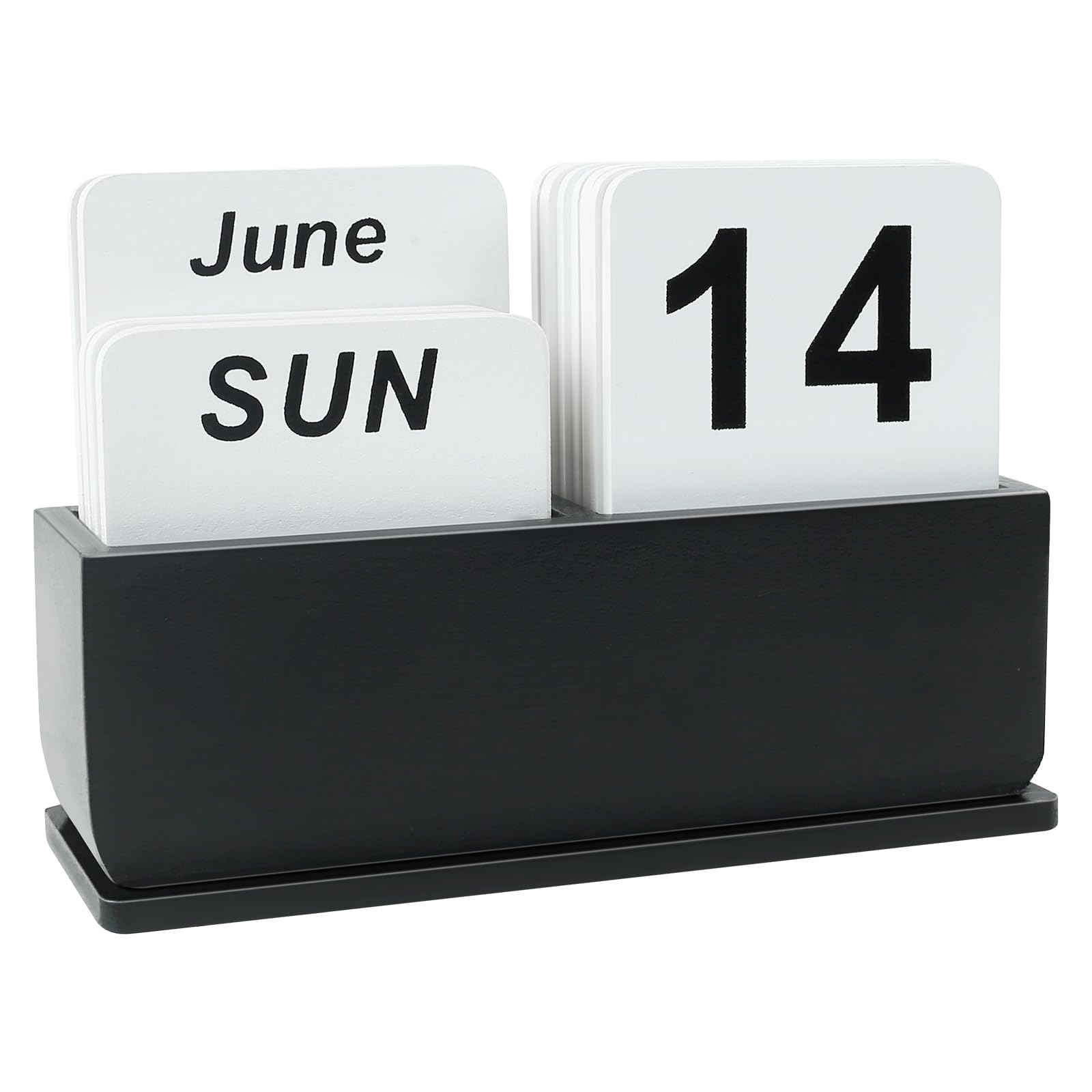 Amazon.com : DEERINE Wooden Block Perpetual Calendar for Desk, Daily ...