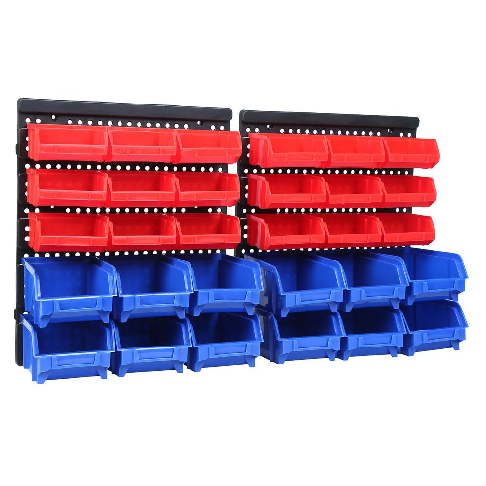 MaxWorks 80694 30-Bin Wall Mount Parts Rack/Storage for your Nuts ...