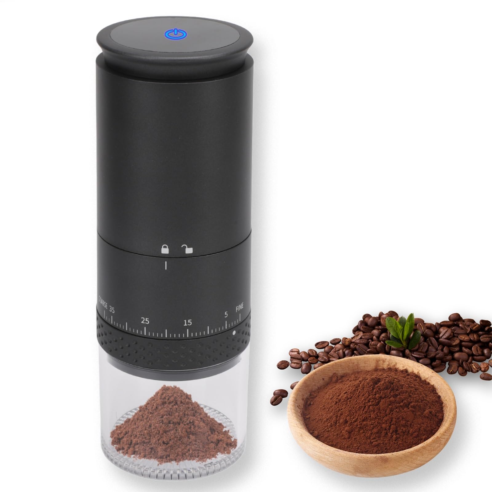 Amazon.com: Portable Burr Coffee Grinder, Small Electric Coffee Bean Grinder with 38 Adjustable ...