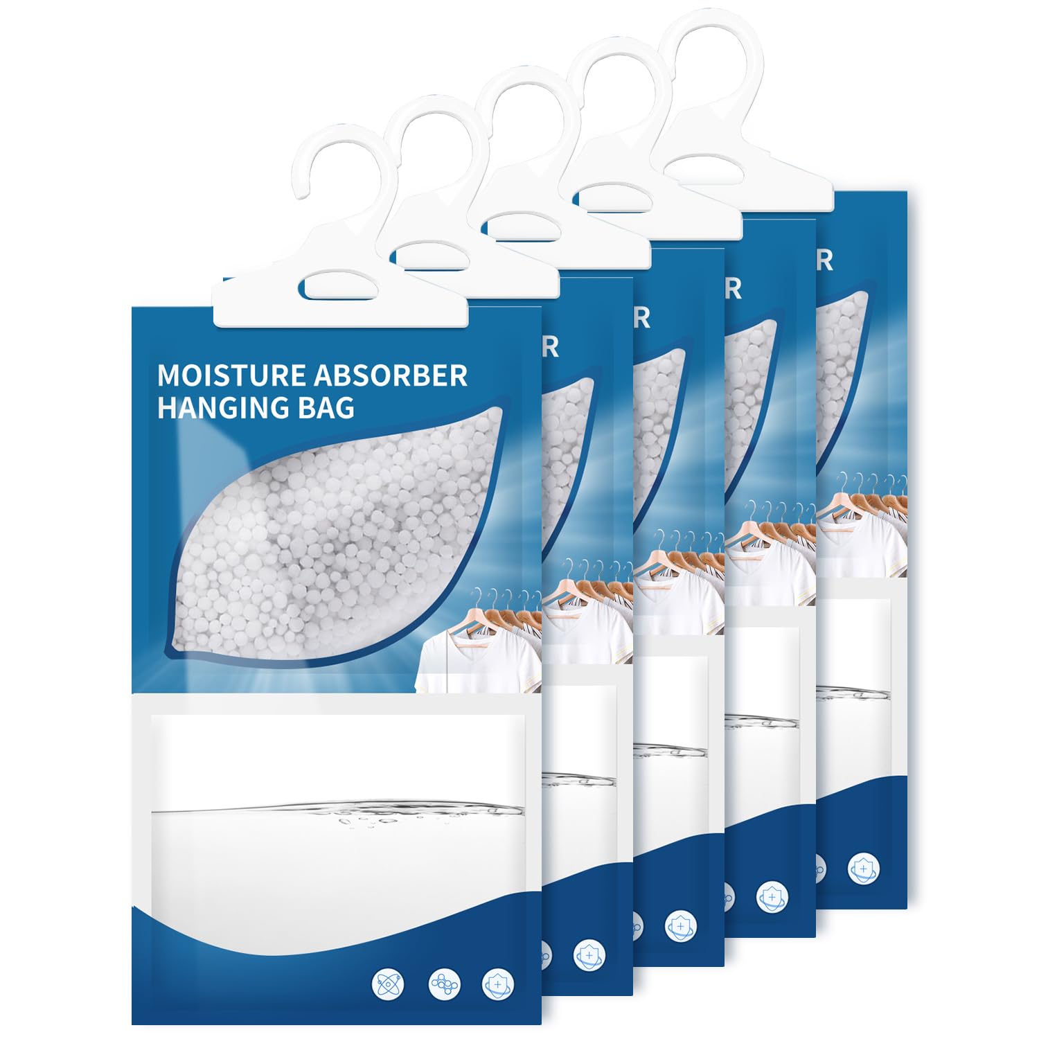 Snapklik.com : 5 Packs Hanging Moisture Absorber, Hanging Closet ...