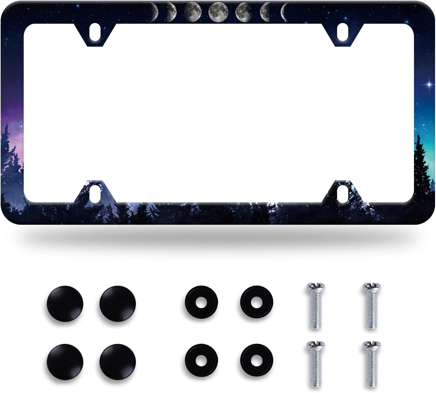 Amazon.com: Galaxy License Plate Frame - 2 Packs Universal Stainless ...