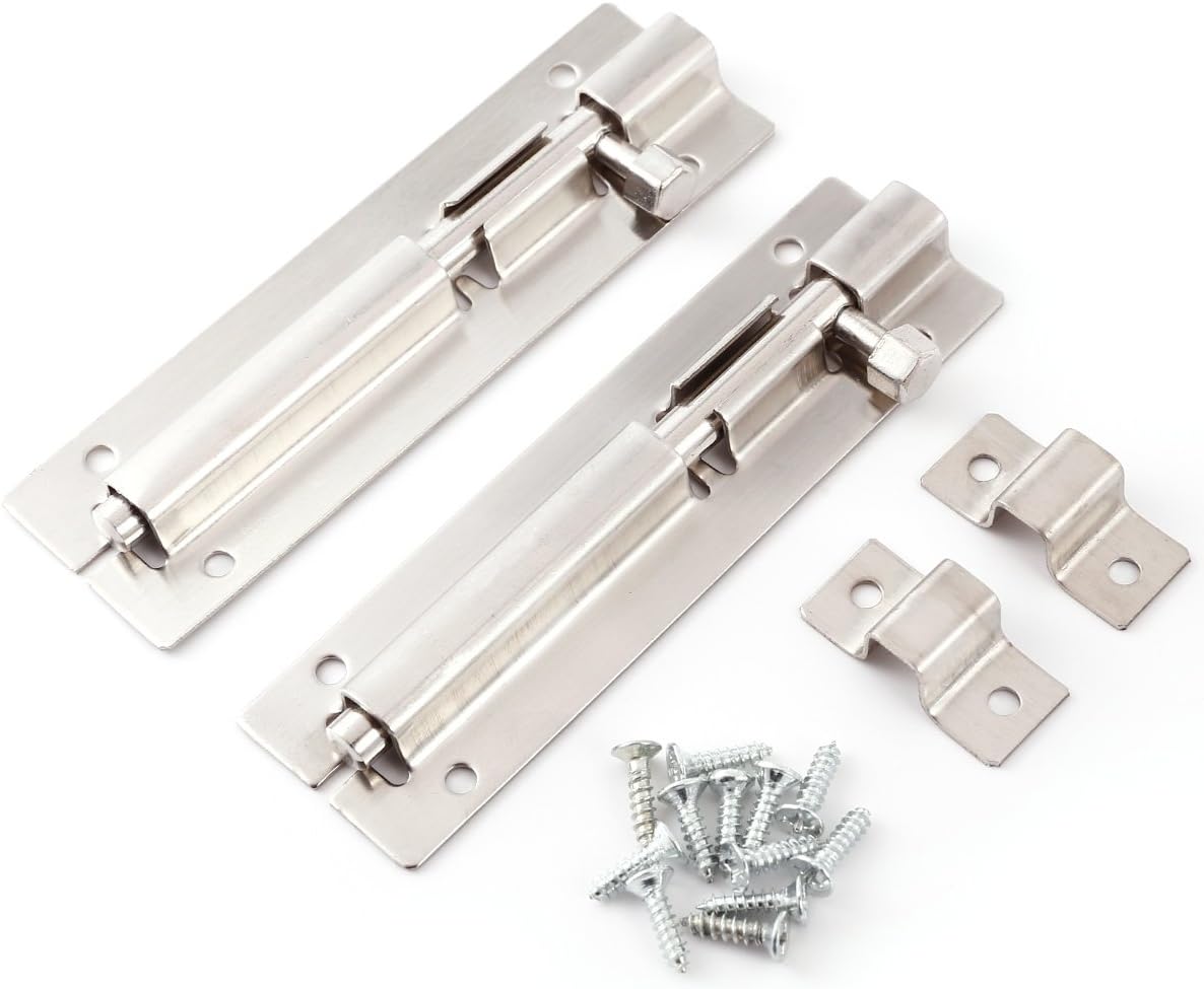 2er Edelstahl Türriegel 100mm Schlossriegel Schubriegel Inklusive ...